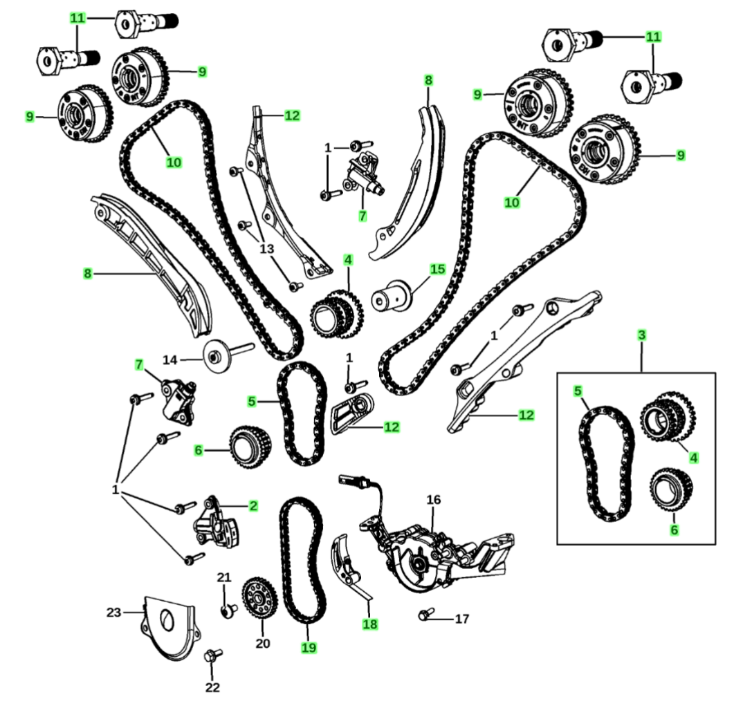 Brand New Timing Kit for Jeep Grand Cherokee WK 3.6L 11-15 Jeep Wrangl ...