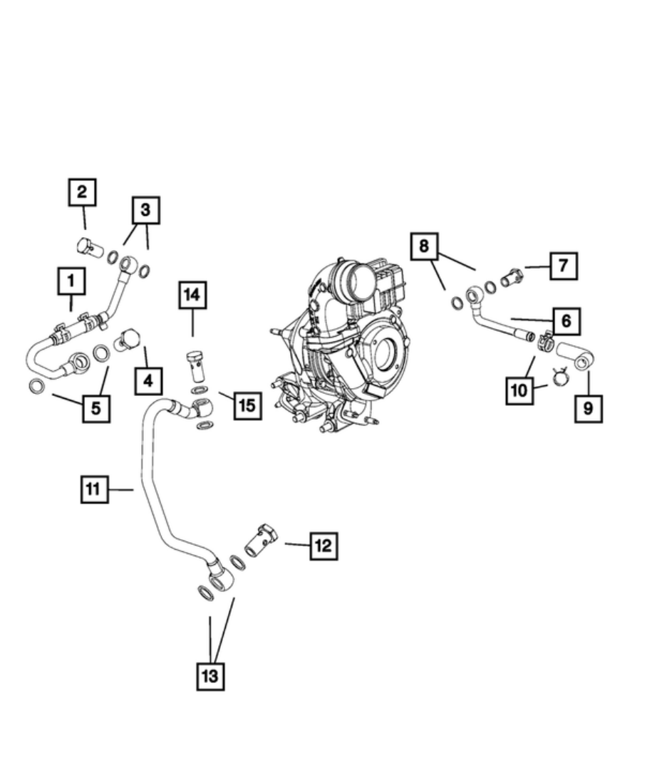 New Genuine Mopar Turbo Coolant Hose For Jeep Grand Cherokee WK 3.0L C ...